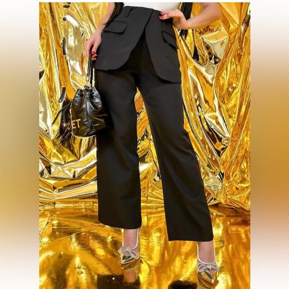 ShopEvelynne | Pants & Jumpsuits | Chic Fabulous Wide Leg Front Flap ...